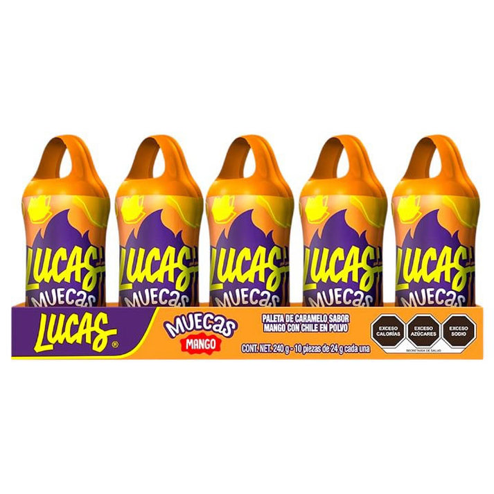 Lucas Muecas Paleta De Caramelo Sabor Mango Con Chile En Polvo 10pz 24 ...