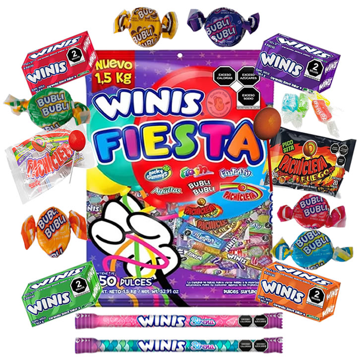 Winis Fiesta Piñatera Dulces Surtidos 1.5 Kg – Dulceria tobi