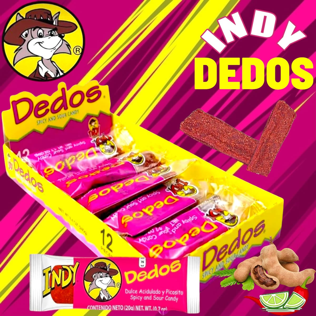 Dedos Indy Dulce Acidito Y Picosito 12 Piezas – Dulceria tobi