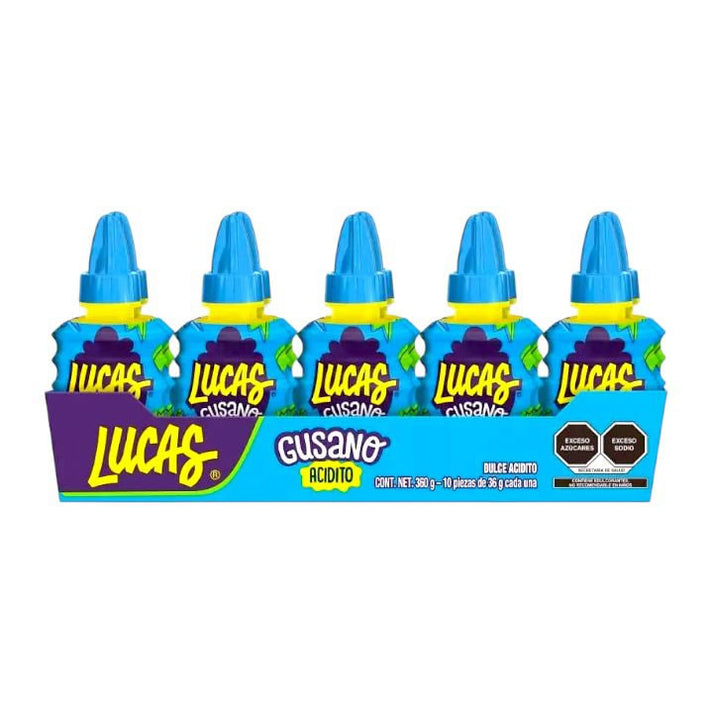 Lucas Gusano Dulce Acidito 10pz 360gr – Dulceria tobi