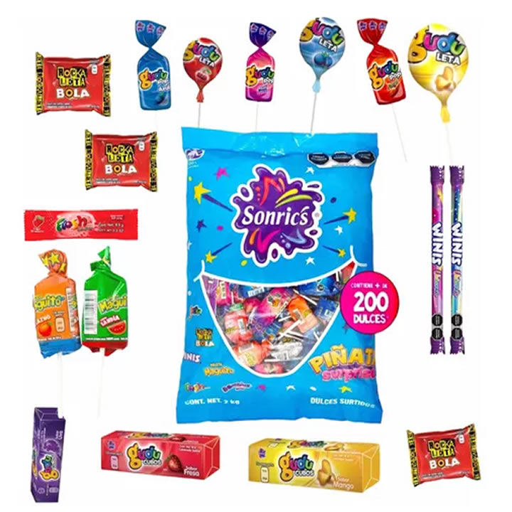 Sonrics Bolsa Piñatera Surprise 2Kg Dulces Surtidos – Dulceria tobi