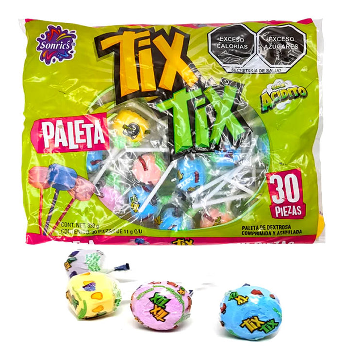 Sonrics Paleta Tix Tix Acidulada 30Pzas – Dulceria tobi