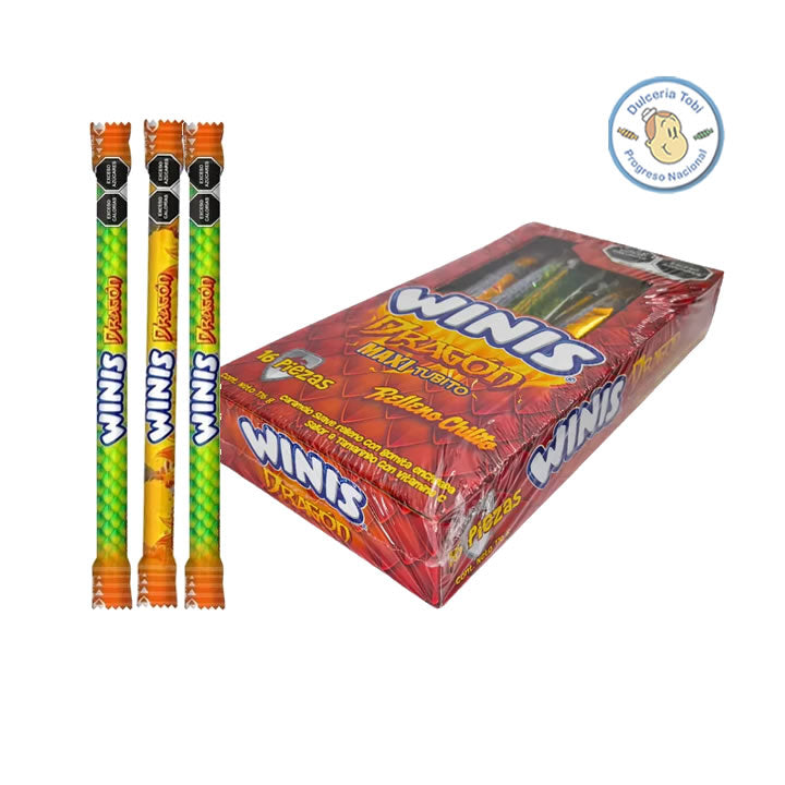 Winis Maxi Tubito Dragon Sabor Tamarindo Con Vitamina C 16pz – Dulceria ...