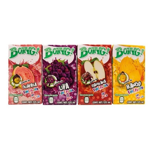 Boing Jugos Con Pulpa De Fruta Sabores Surtidos 24 piezas 125ml c/u ...
